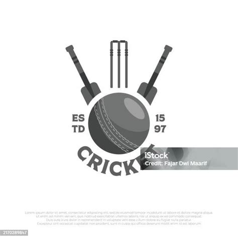최소 벡터 크리켓 스포츠 로고 아이콘 템플릿입니다 크리켓 박쥐 모양 일러스트 디자인 Gunn Moore Championship에 대한 스톡 벡터 아트 및 기타 이미지