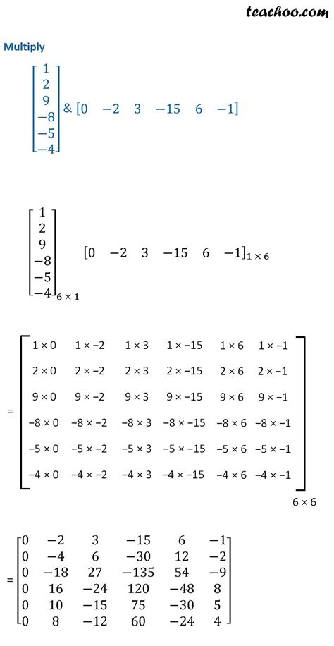 Multiplication Of Matrices With Examples Teachoo Multiplication