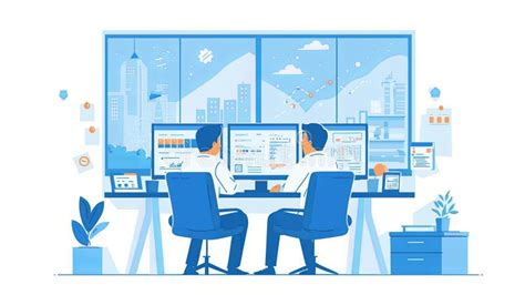 Two Developers Collaborating On A Project In A Modern Office Setting Stock Illustration