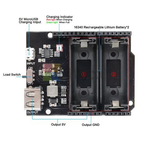 Esp8266 Esp32 16340 Battery Shield Power Supply Module Bank For Arduino Uno R3 Ebay