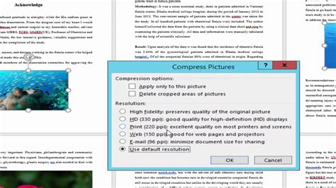 How To Compress Or Reduce Document File Size In Microsoft Word 2017