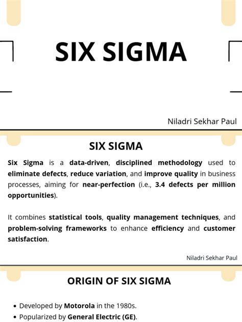 Understanding Six Sigma Methodology Pdf Six Sigma Standard Deviation