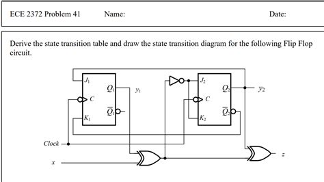 ece 2372 problem 41derive the state transition table