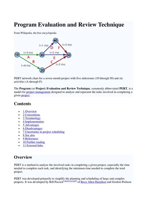 Free Printable PERT Chart Templates PDF Word Excel Simple Example