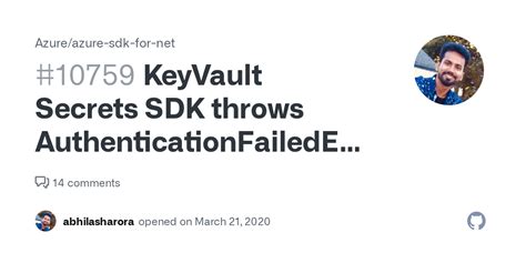 keyvault secrets sdk throws authenticationfailedexception forcing additional dependency on azure