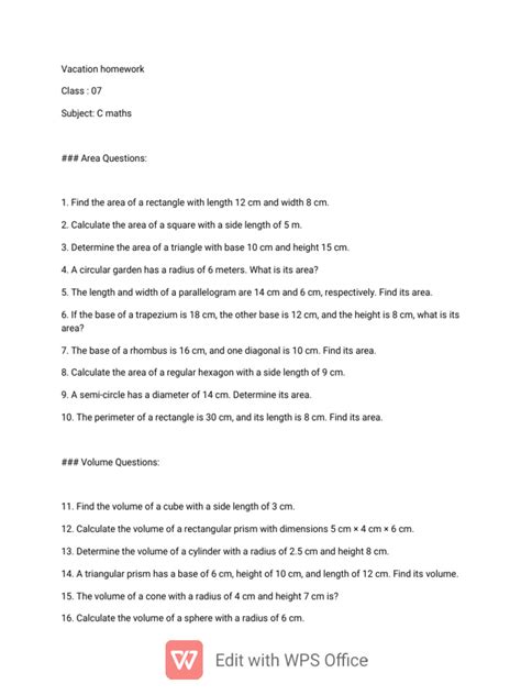 Class 7 Worksheet Maths Pdf