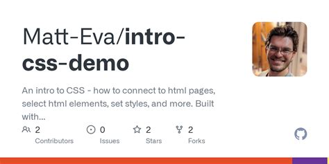 GitHub Matt Eva Intro Css Demo An Intro To CSS How To Connect To Html Pages Select Html