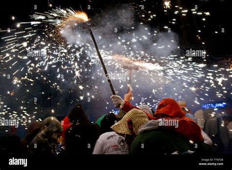 People Exploding Firework During Festival At Night Stock Photo Alamy