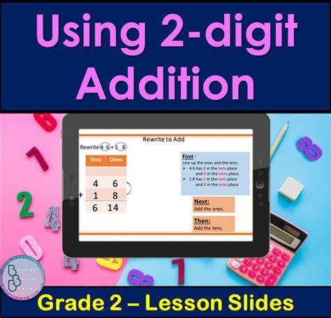 using 2 digit addition powerpoint lesson slides for 2nd grade