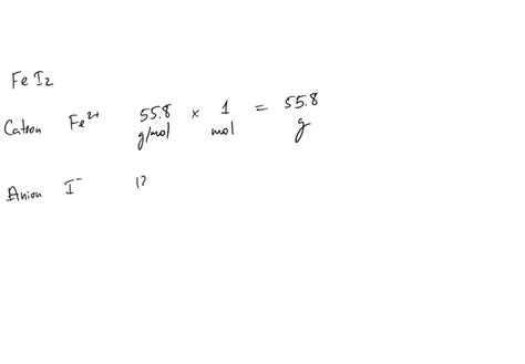 SOLVED Complete The Table Below For Calculating The Molar Mass Of The Ionic Compound Iron I