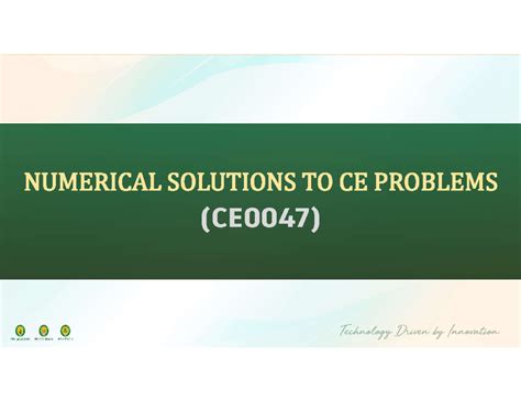 Ce0047 M3 Understanding Numerical Solutions In Engineering Studocu