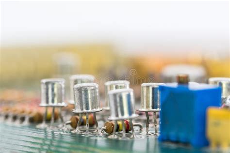 Close Up Electronic Circuit Board Stock Image Image Of Condenser Abstract 75932409