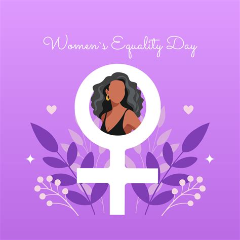 Square Banner Womens Equality Day Beautiful Afro Dark Skinned Girl
