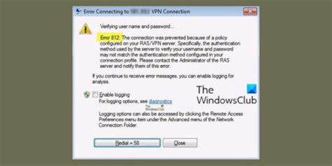 VPN Error Connection Prevented Because Of RAS VPN Server