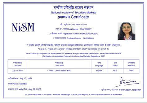 Passed Nism Xv Series Equity Research Analyst Rinki Bajaj Posted On The Topic Linkedin