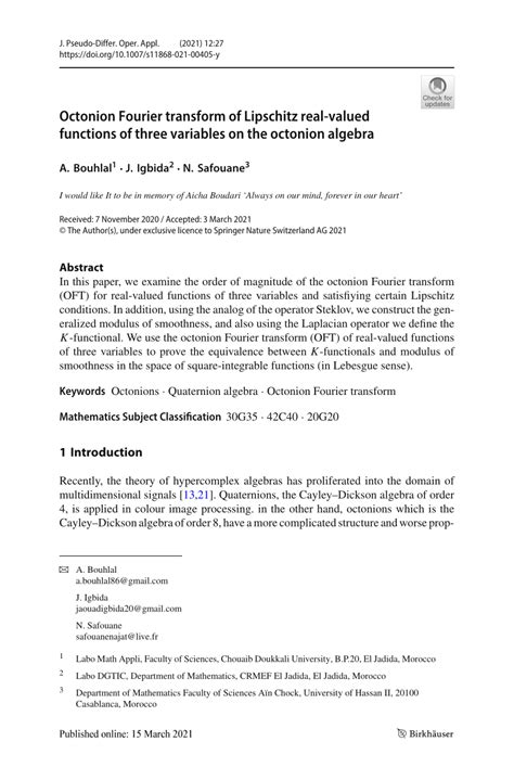 Pdf Titchmarshs Theorem And Some Remarks Concerning The Right Sided Quaternion Fourier Transform