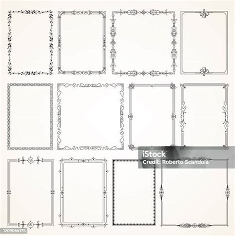 서예 프레임입니다 인증 꽃 클래식 벡터 디자인 컬렉션에 대한 테두리 모서리 화려한 프레임 프레임에 대한 스톡 벡터 아트 및 기타