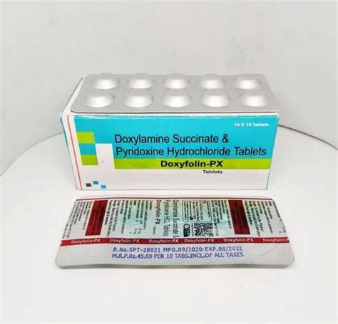 Doxyfolin Plus Doxylamine Succinate Pyridoxine Tablet For Clinic 10 Mg At ₹ 65 Stripe In Solan