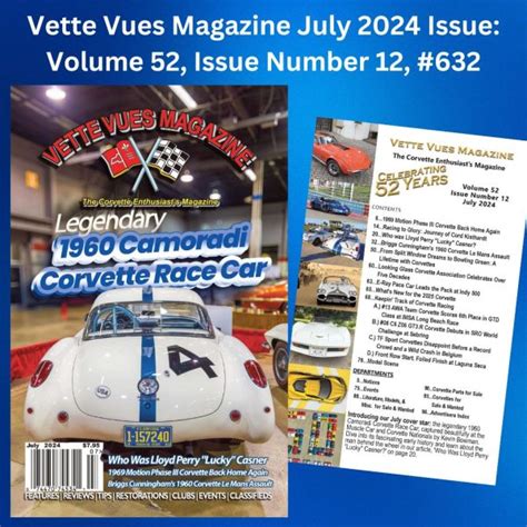 Order July 2024 Vette Vues Magazine Issue