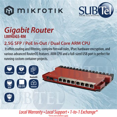 Mikrotik L009uigs Rm Gigabit Router 8023afat 25g Sfp With 8 Ethernet Port Dual Core Arm Cpu