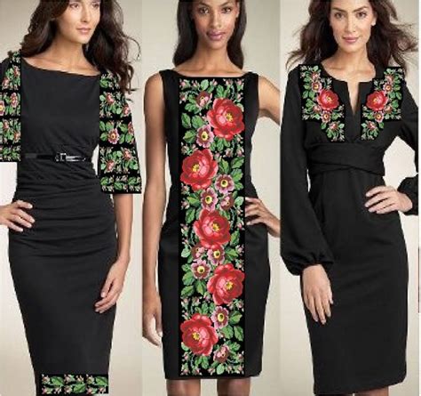 Зеленое украинское платье с вышивкой на рукавах Крестик интернет магазин вышиванок