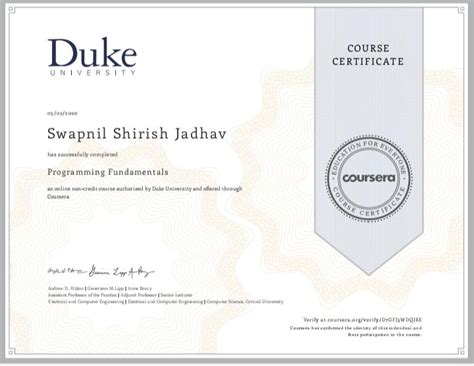 Swapnil Jadhav On Linkedin Coursera Certification Dukeuniversity