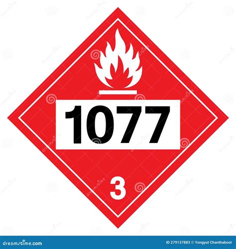 Un1077 Class 3 Propylene Symbol Sign Vector Illustration Isolate On White Background Label