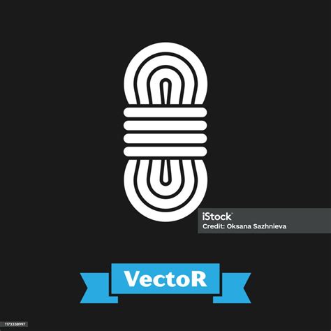 흰색 등산가 로프 아이콘은 검은 배경에 격리 익스트림 스포츠 스포츠 장비 벡터 일러스트레이션 0명에 대한 스톡 벡터 아트 및 기타 이미지 Istock