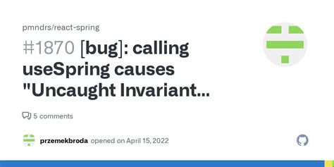 Bug Calling Usespring Causes Uncaught Invariant Violation Invalid