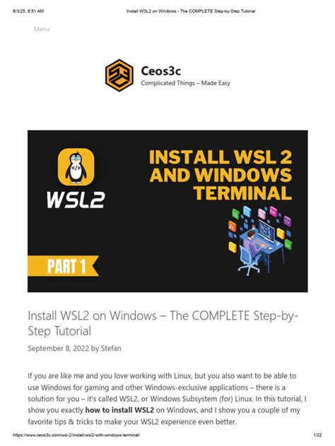 Install Wsl2 On Windows The Complete Step By Step Tutorial Pdf Microsoft Windows Linux
