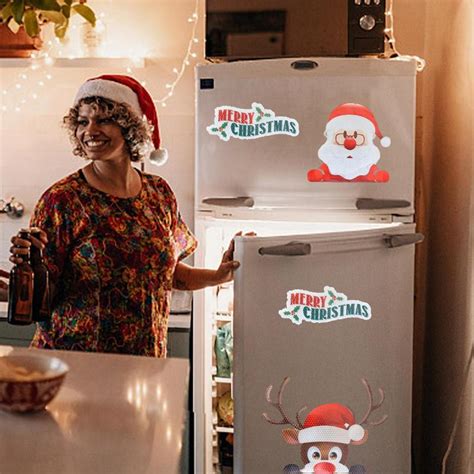 Badu Bg Коледни украси за хладилник за кола Коледни магнитни декорации за гаражни врати със