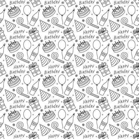 Happy Birthday Pattern Seamless Birthday Background 43345760 Vector