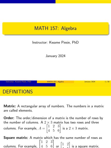 Algebra 5 Pdf Matrix Mathematics Determinant