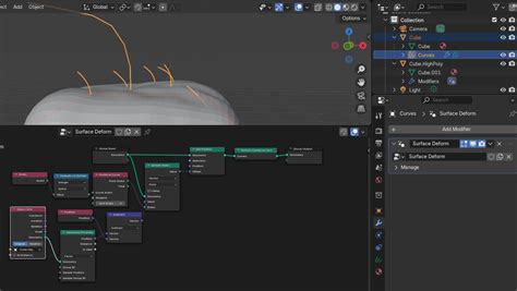 Move Hair Curves Base Point To The Nearest Surface Taking Modifier