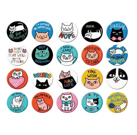 Cattitude Button Pin Button Design You Are Cute Sticker Design