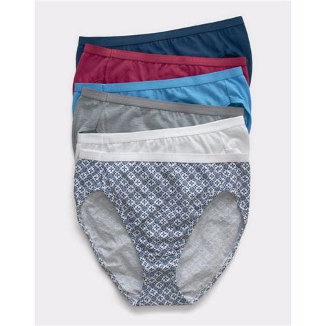 Hanes Ultimate Womens Hi Cut Briefs Cool Comfort Cotton Breathable