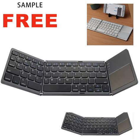 Foldable Touchpad Wireless Rechargeable Ultra Slim Pocket Folding Keyboard Foldable Keyboard