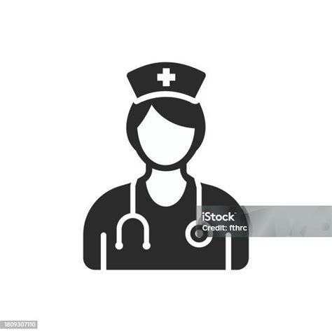 간호사 아이콘입니다 건강 관리를 위한 청진기와 모자를 가진 의료 보조원 벡터 일러스트 레이 션 간호사에 대한 스톡 벡터 아트 및 기타 이미지 Istock