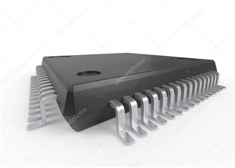 Circuito Electrionic Chip Package LQFP 3d ilustración 2023