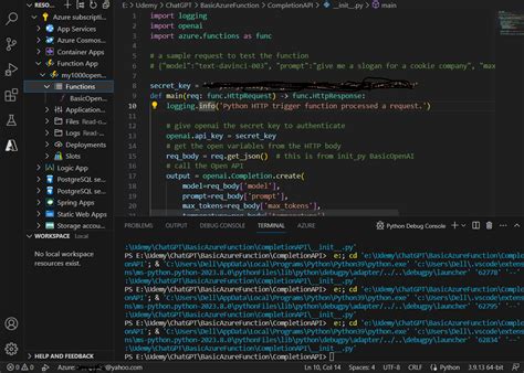 Vs Code Azure Workspace Folders Do Not Appear After I Run A Function
