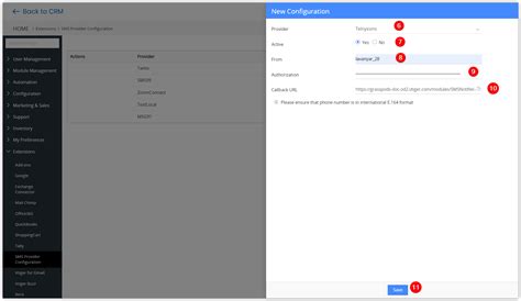 telnyx sms integration with vtiger crm knowledge base