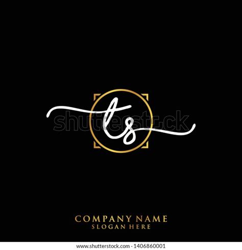 Ts Initial Handwriting Logo Template Stock Vector Royalty Free