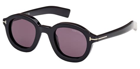 Tom Ford Raffa Mens Shiny Black Round Sunglasses Ft1100 01a 46 Made