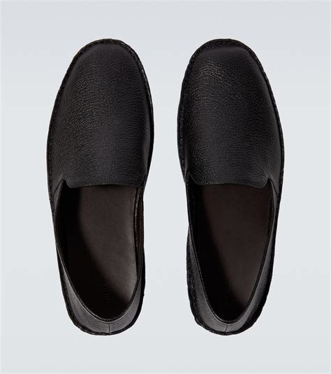 Vasko Leather Slip On Shoes In Black The Row Mytheresa