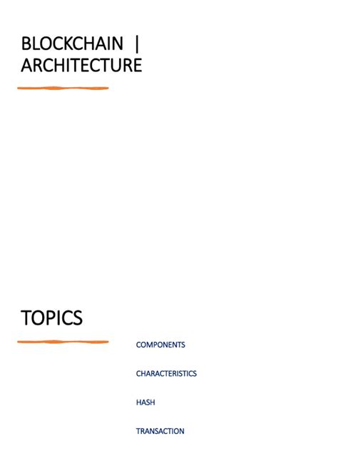 Blockchain Architecture Pdf