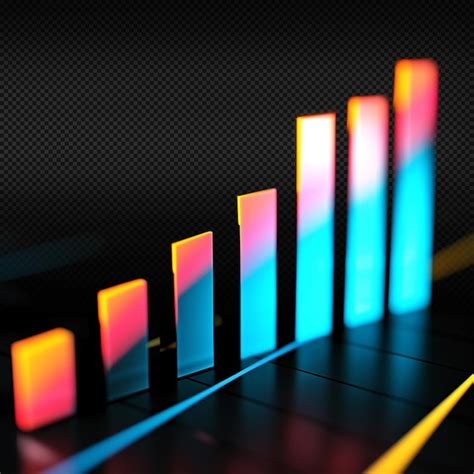 Business Bar Graph Light Effect Premium Ai Generated Psd