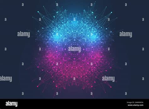 Scientific Vector Illustration Quantum Computer Technology Plexus Fiction Effect Deep Learning