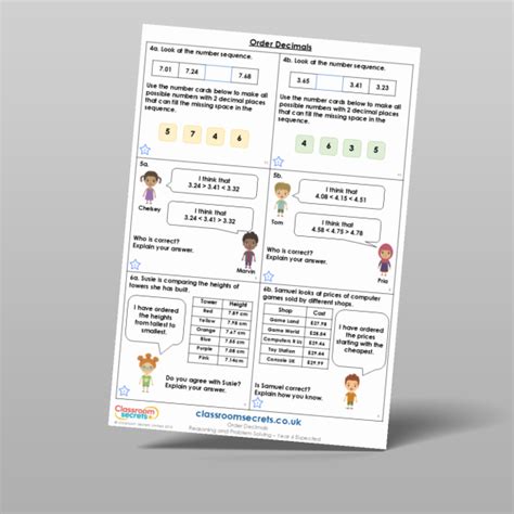 Year 4 Order Decimals Reasoning And Problem Solving Resource Classroom Secrets