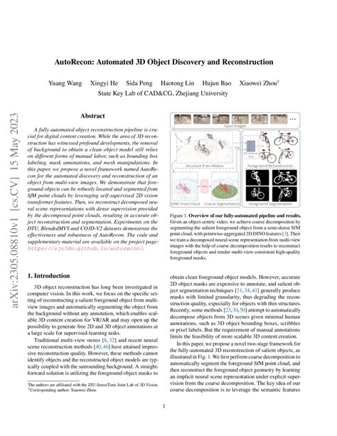 Autorecon Automated 3d Object Discovery And Reconstruction Deepai