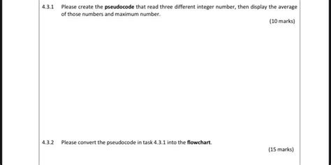 Solved 131 Please Create The Pseudocode That Read Three